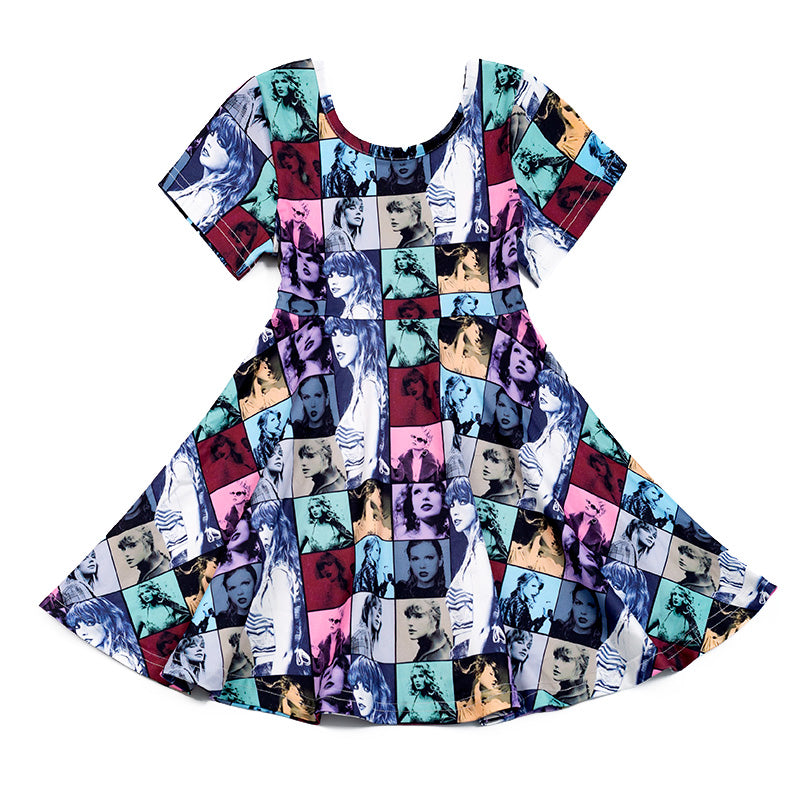 Girls Ts Print Twirl Dress