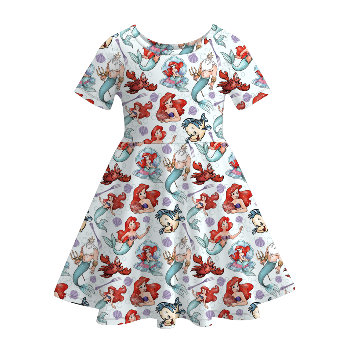 （pre Order）girls Cute Cartoon Print Twirl Dress