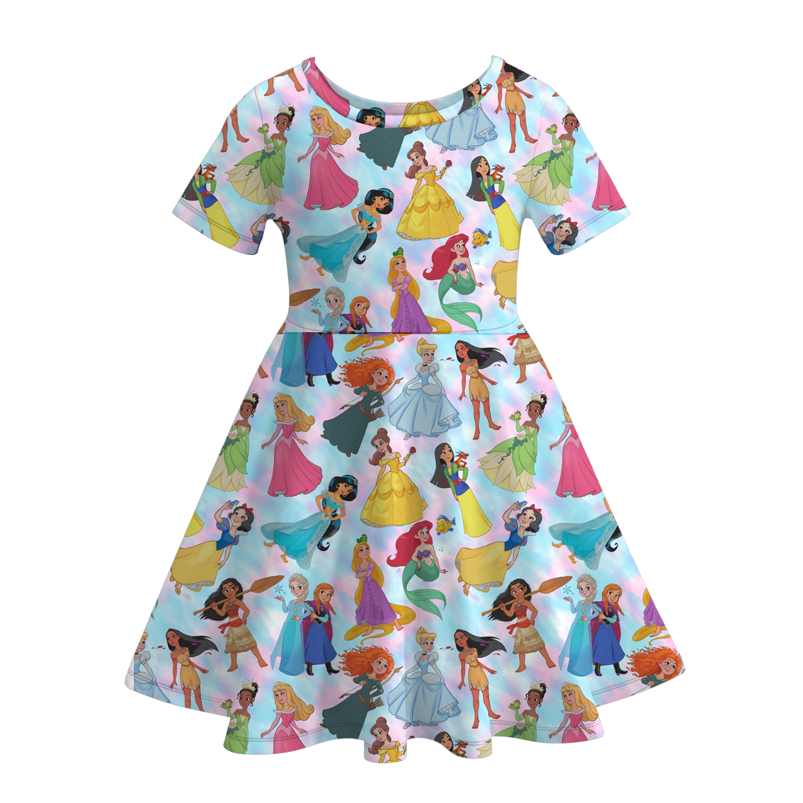 （pre Order）girls Cute Cartoon Print Twirl Dress