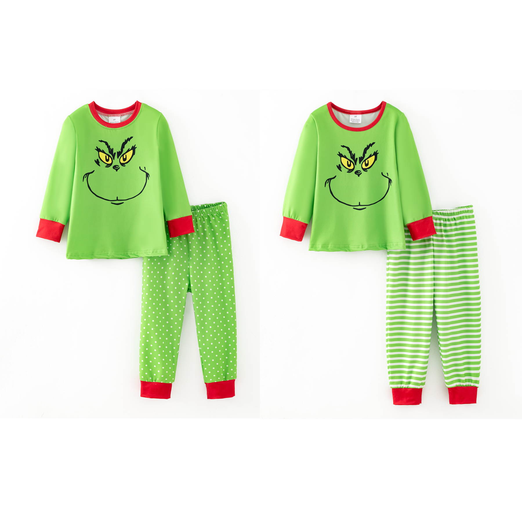 （Pre Order,Prepack Zone）Siblings Christmas Cartoon Print Pajamas（Mix S