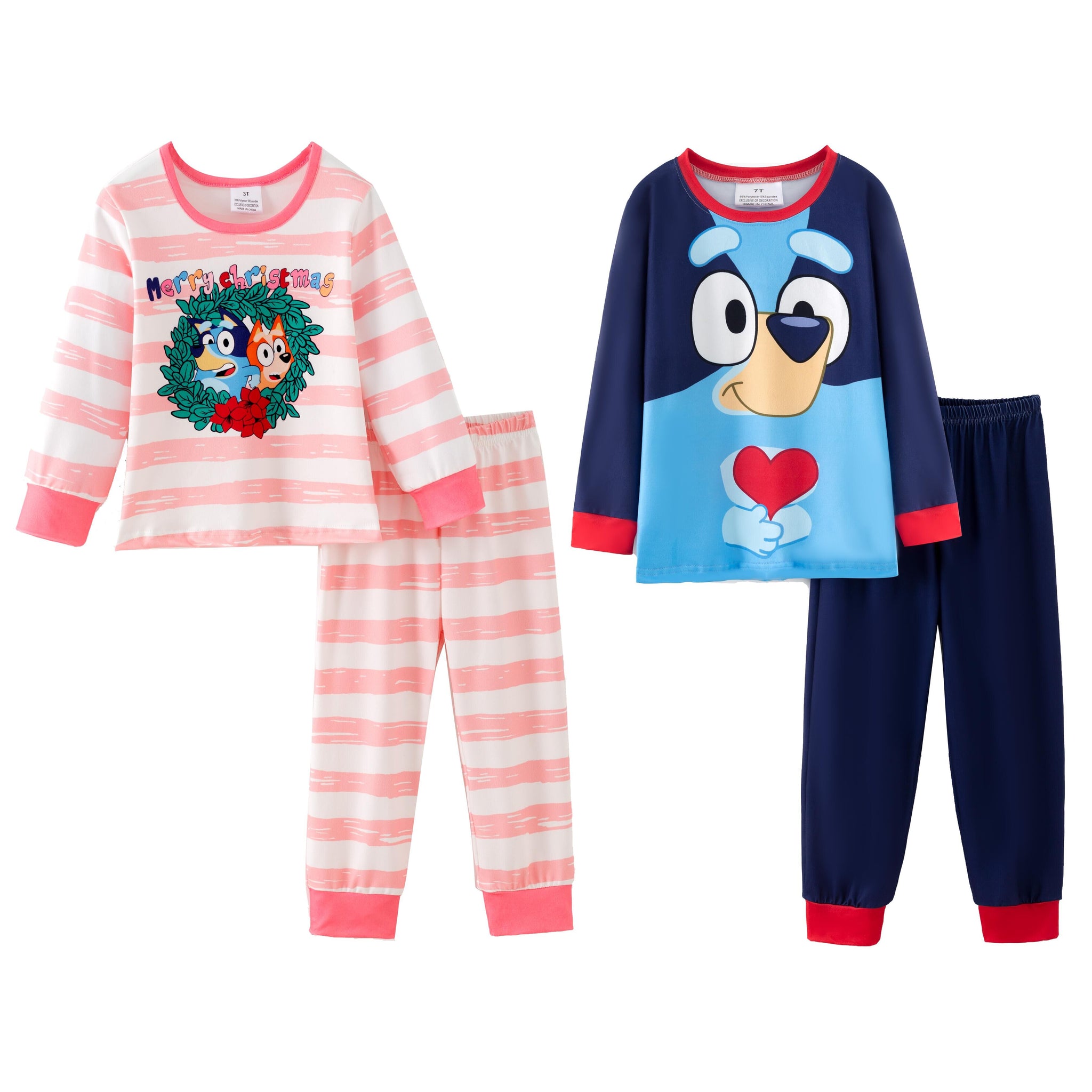 （Pre Order,Prepack Zone）Siblings Christmas Cartoon Print Pajamas（Mix S