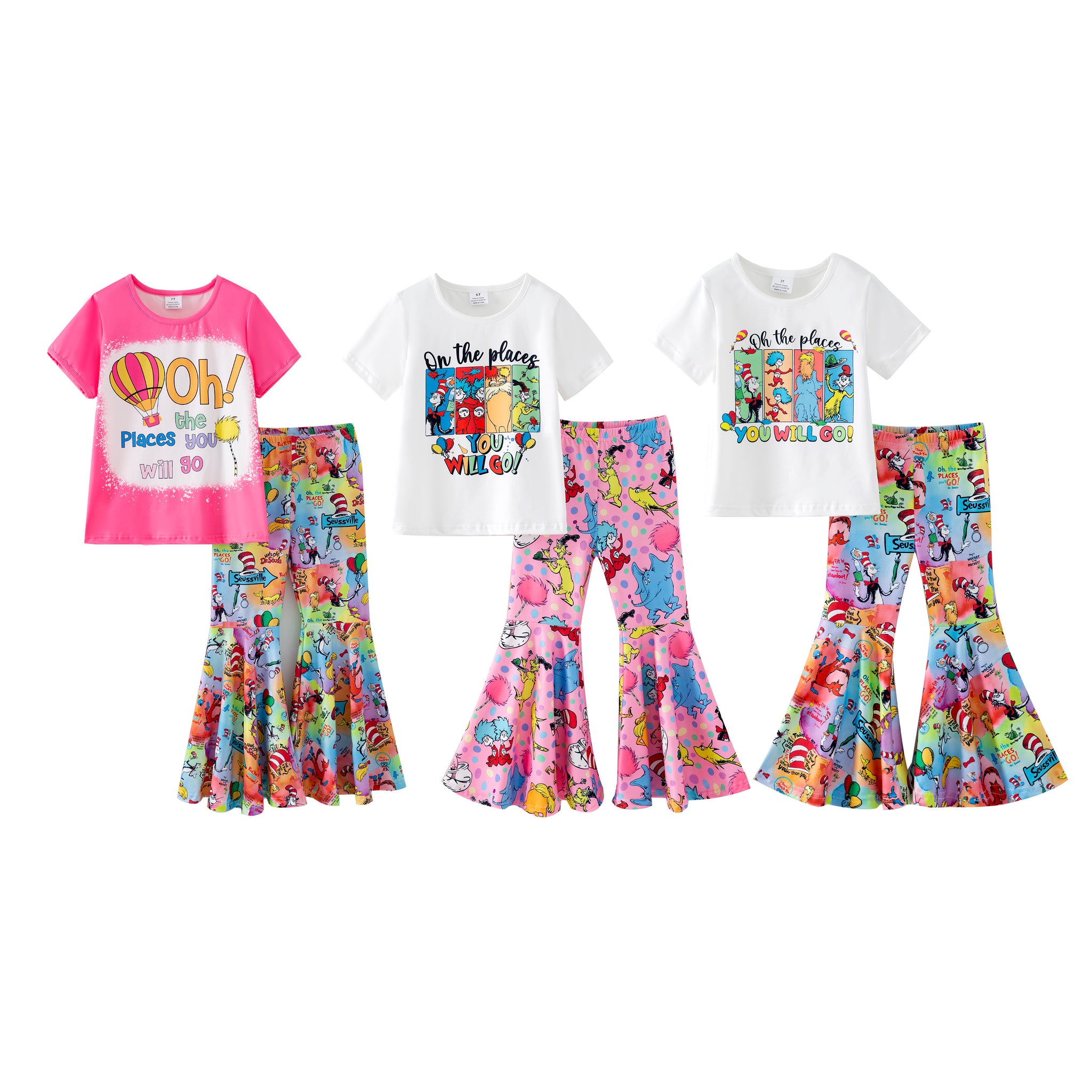 （Pre Order,Prepack Zone）Girls DR SEUSS Print Outfit Set（Mix Size）