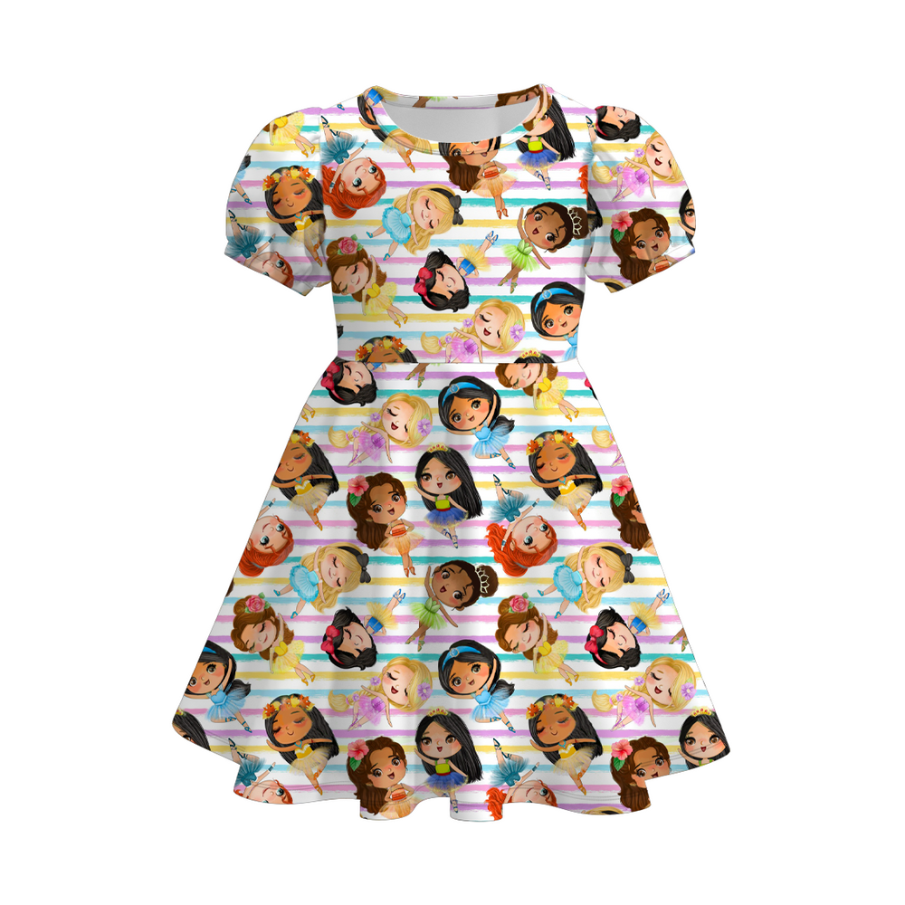 （Pre Order）Girls Summer Snow White Print Dress