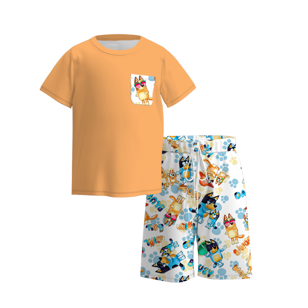 （Pre Order）Boys Cartoon Character Shorts Set