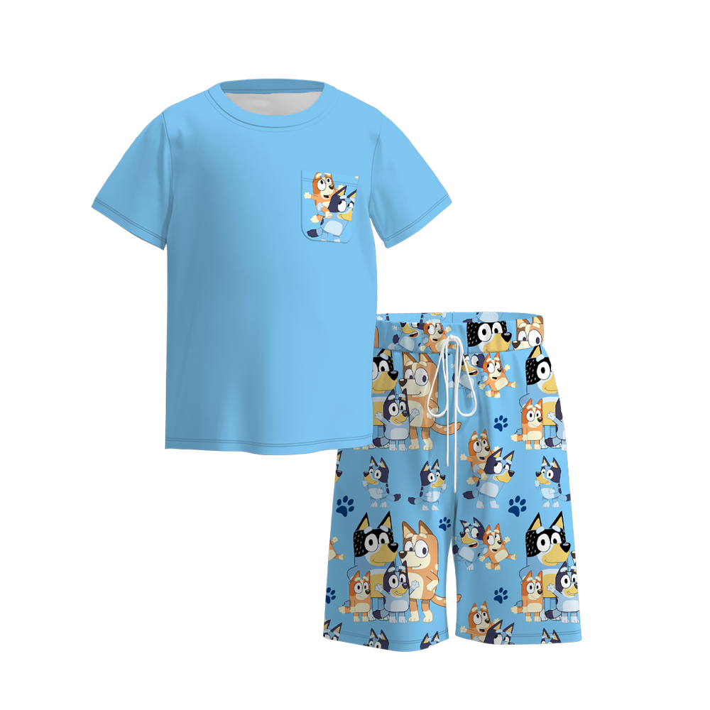 （Pre Order）Boys Cartoon Character Shorts Set