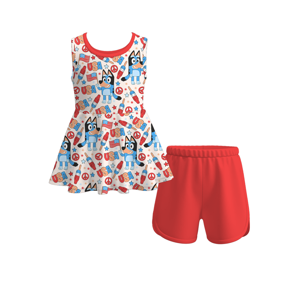 （Pre Order）Girls Character Cartoon Shorts Set