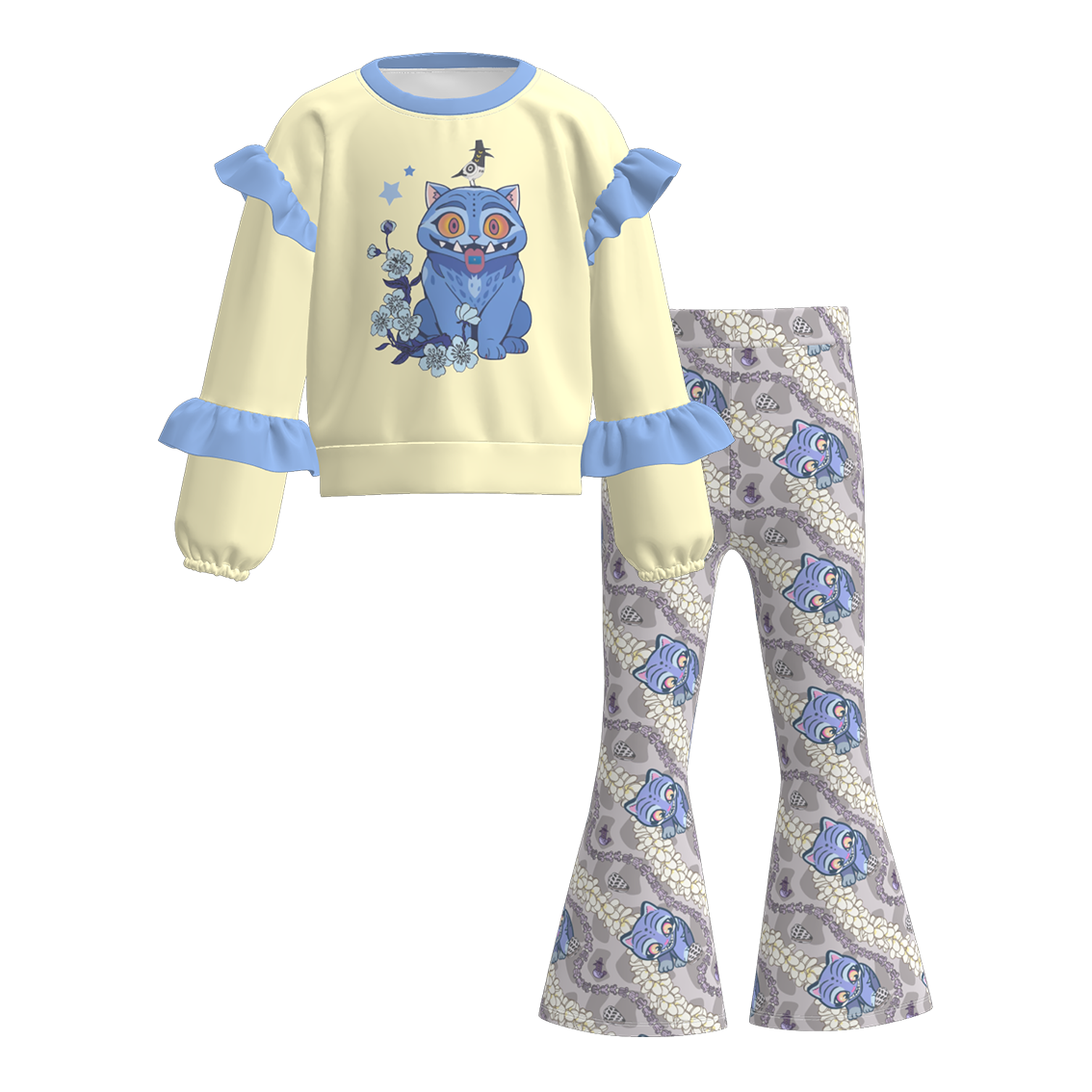 （Pre Order）Girls Spring&Summer Movie Character Print Outfit Set